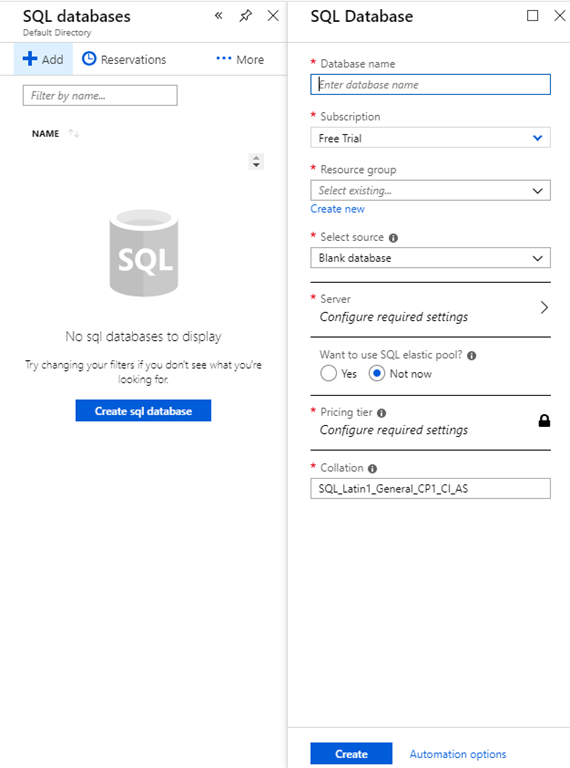 Create A SQL Database 🛢️ In Azure Portal